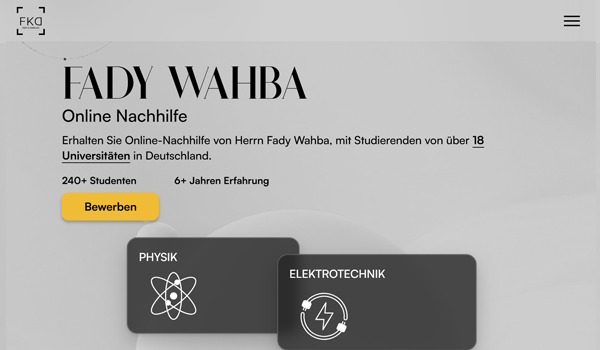 Fady Wahba Nachhilfe